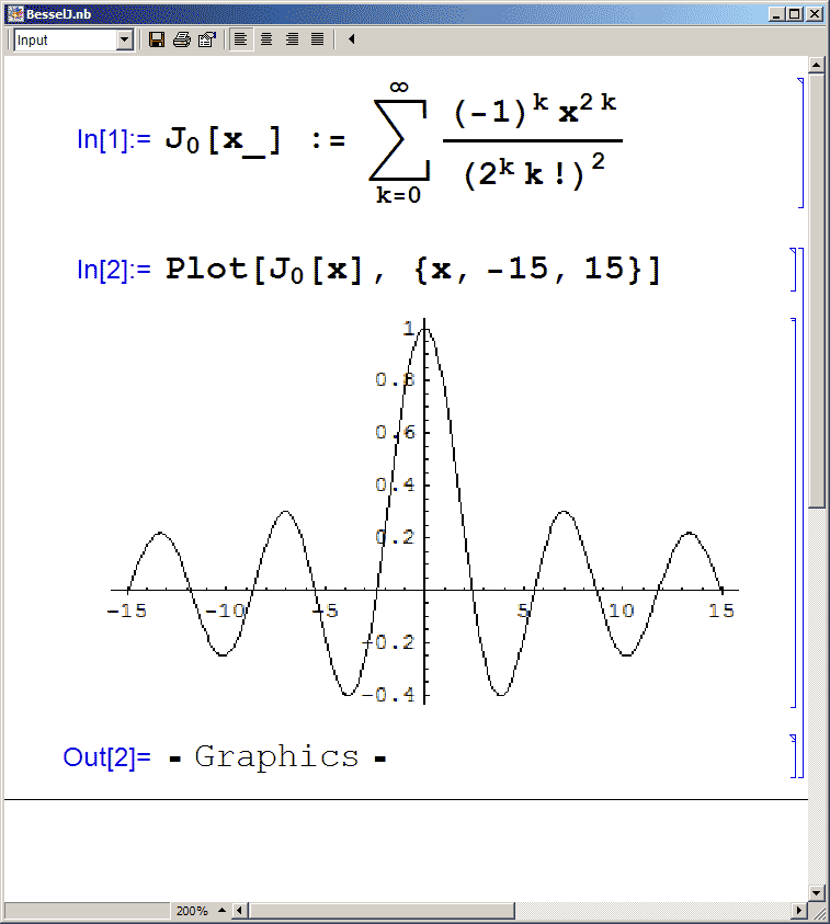 Dror Bar Natan Classes 2003 04 Math 157 Analysis I The Bessel J0 Function
